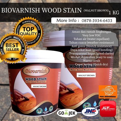 Jual Cat Kayu Anti Gores Biovarnish Wood Stain Walnut Brown Limited