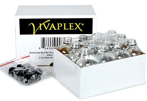 Vivaplex 12 Clear 2 Oz Glass Bottles With Lids