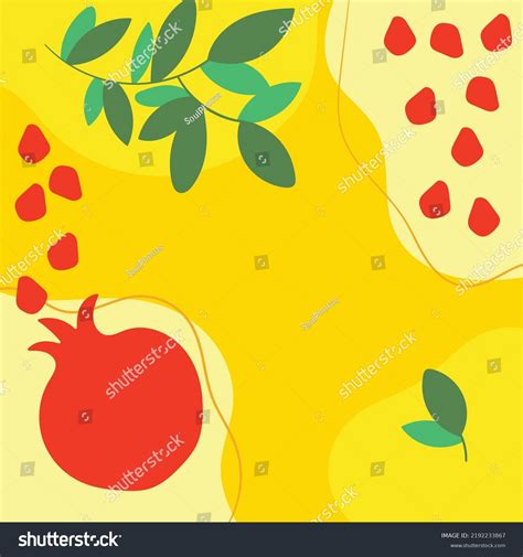 Pomegranates Fruit Minimalism Cartoon Background Stock Vector Royalty