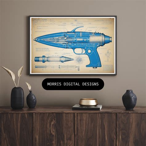 Raygun Blueprint 2 Downloadable Jpeg Wall Art Print Etsy