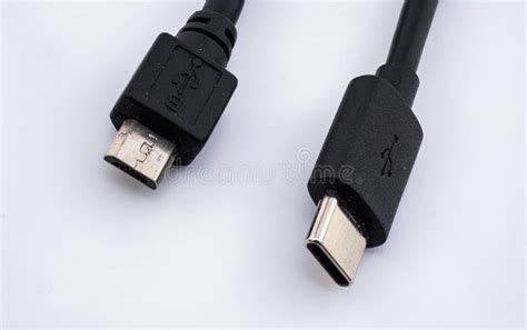 Old And New Connections Of Usb Connector Cables Isolated On A White