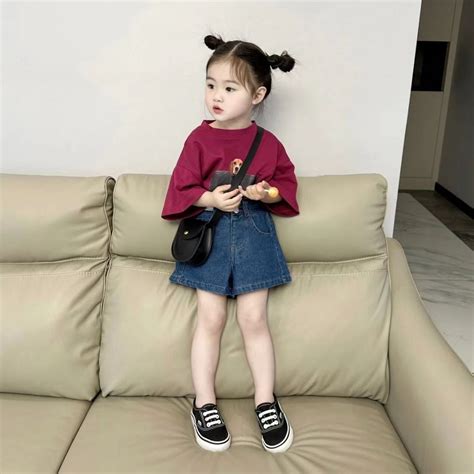 女童夏装夏季短袖牛仔短裤套装超萌爆款网红新款洋气高品质两件套