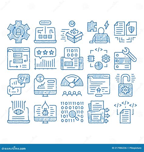 Software Testing And Analysis Icons Set Vector Stock Vector