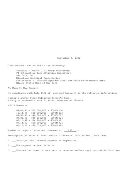 Fillable Online 2002 Continuing Disclosure Requirement Filed 08 Fax Email Print Pdffiller