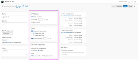 Mesh Configurations Mist