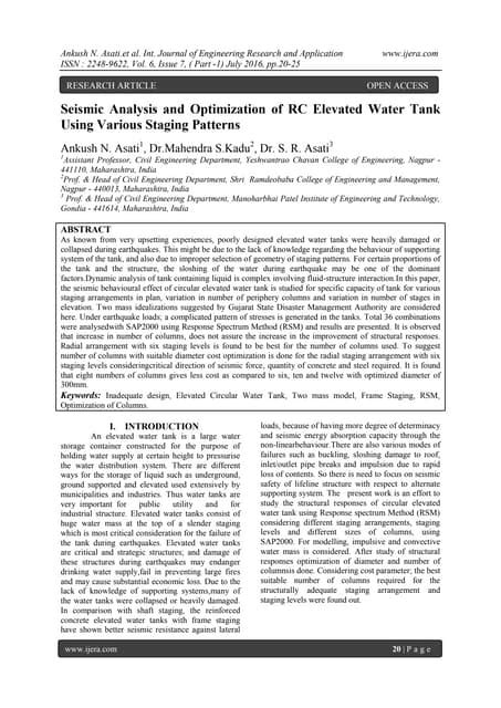 Comparative Analysis Of Sloshing Impact On Rectangular Overhead Water Tank With Different Types