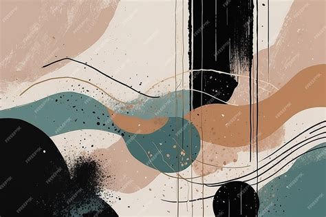 Premium Photo Creative Minimalist Hand Draw Abstract Art Background