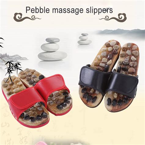 Natural Pebble Stone Foot Massage Shoes Massage Foot Slipper