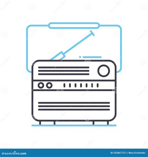Radio Device Line Icon Outline Symbol Vector Illustration Concept