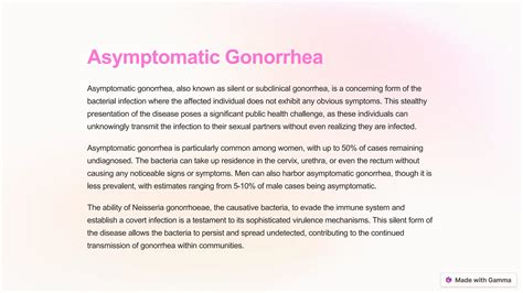 Gonorrhea Pathogenesis Clinical Forms Diagnostics And Treatmentpptx
