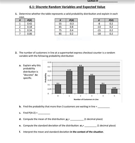 Solved Section 6 1 Discrete Random Variables And