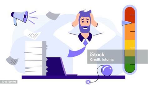 스트레스 수준 상승 문제와 압력 해결 정서적 과부하 개념 남자 불안 압력 사회적 요구와 직장 생활 균형 문제 급성 스트레스 장애에 그의 머리를 클러치 일과 삶의 균형에 대한