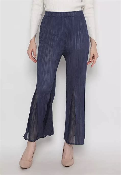 Jual Rupa Arupa Rupa Arupa Navy Blue Lindsey Pleats Pants Original