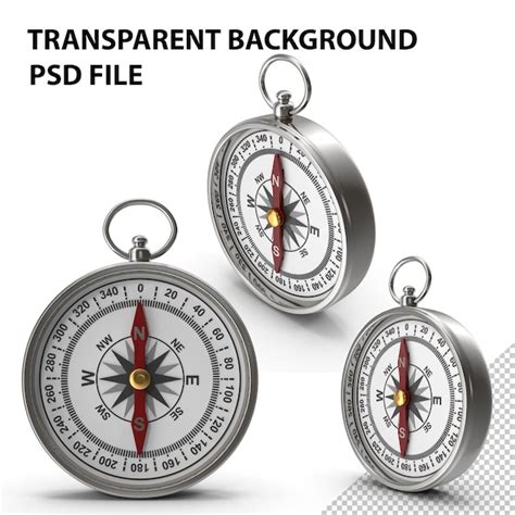 Premium Psd Compass Silver Png