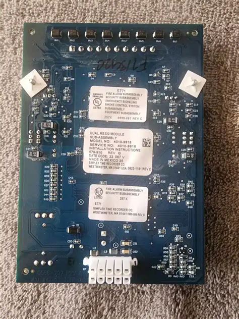 Simplex 4010 9918 Dual Rs232 Module Selectmep