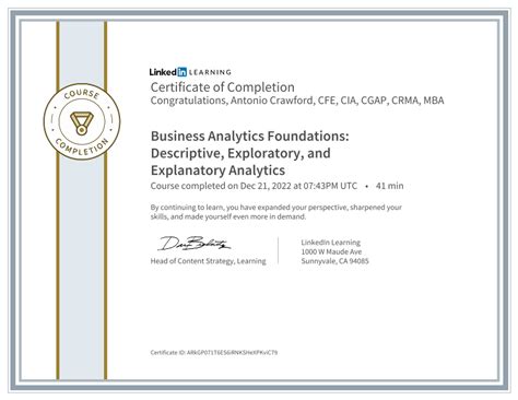 Antonio Crawford Cfe Cia Cgap Crma Mba On Linkedin Certificate Of