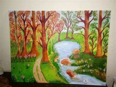 Oil Paintingcanvas Board Landscape Oil Canvas Painting At Rs 5500 In