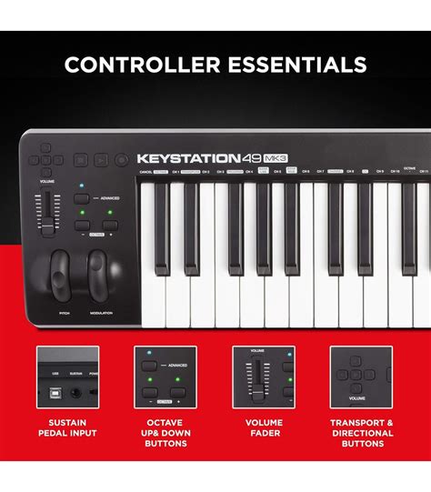 M Audio Keystation MK USB Midi Controller Key Keyboard