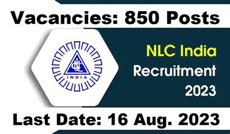 Apply Now For Nlc Apprentice Recruitment 2023 850 Govt Job Vacancies