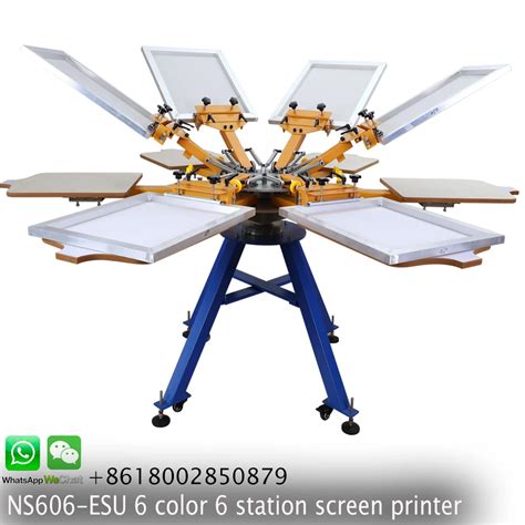 ns404 esu 수동 4 색상 4 역 층 스탠딩 실크 스크린 인쇄 기계 프레스 diy t 셔츠 프린터 buy ns404