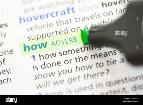 How Definition Highlighted Stock Photo Alamy