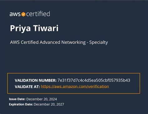 Aws Cloudcomputing Awscommunity Awscertified Awscertifiedadvancednetworking Priya Tiwari