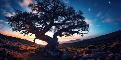 Premium Ai Image A Tree With A Curved Trunk