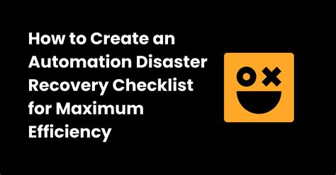 Automation Disaster Recovery Checklist