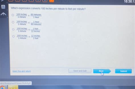 16361 Which Expression Converts 100 Inches StudyX