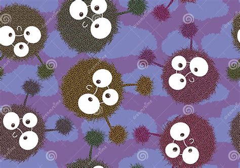 Cartoon Fluffy Monsters Seamless Halloween Aliens Pattern For Clothes