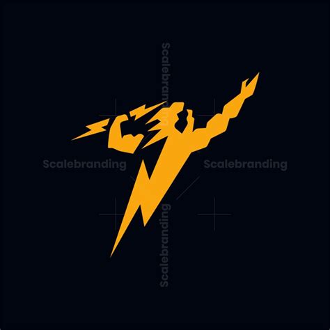 Lightning Zeus Logo Zeus Thunder Logo Thunderbolt Logo Logo Design