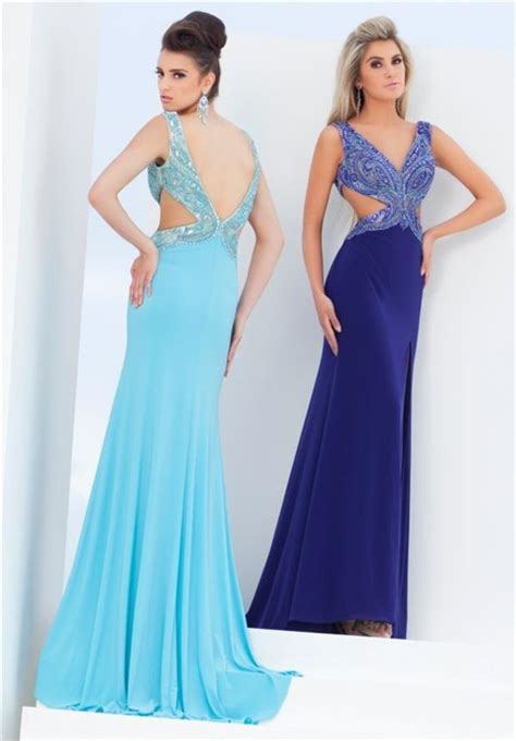 Unusual Sexy V Neck Side Cut Out Dark Purple Chiffon Beaded Long Prom