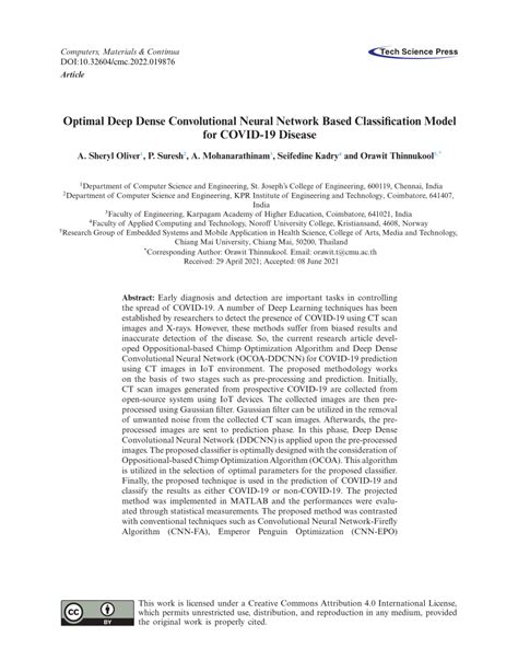 pdf optimal deep dense convolutional neural network based