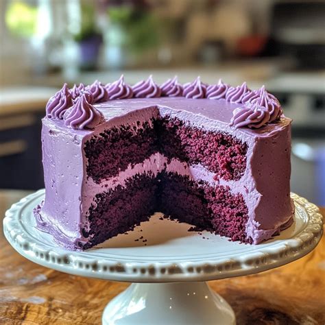Purple Velvet Cake With Cream Cheese Frosting