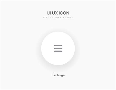Flat Hamburger Menu Icon Menu Icons Vector Set Of Ui Design Elements