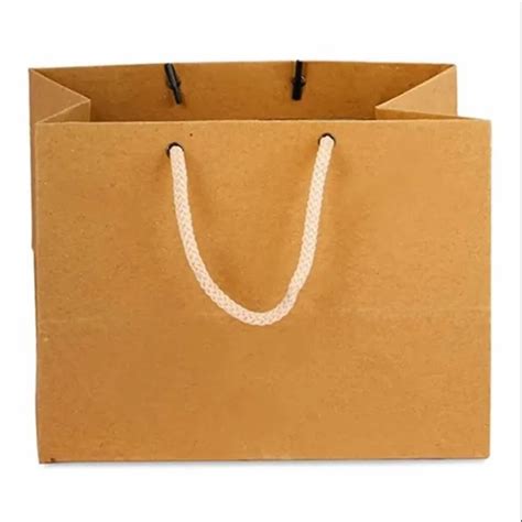 Brown Plain Kraft Paper Shopping Bag Capacity 2kg At Rs 12piece In