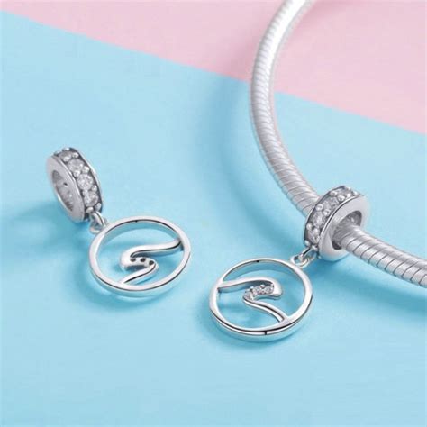 Wave Charm Sterling Silver Ocean Waves Charm Ocean Charm Etsy
