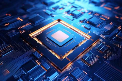 미래주의 중앙 프로세서 유 ⁇ 강력한 양자 cpu 메인보드 프리미엄 사진