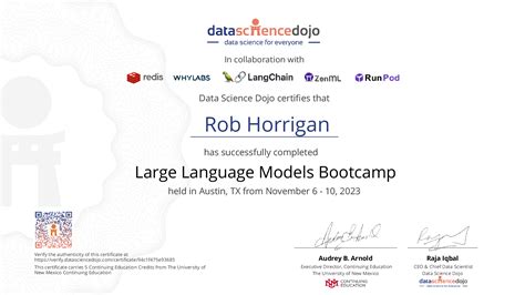 Rob Horrigans Certificate Data Science Dojo