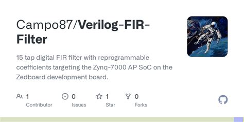 GitHub Campo87 Verilog FIR Filter 15 Tap Digital FIR Filter With