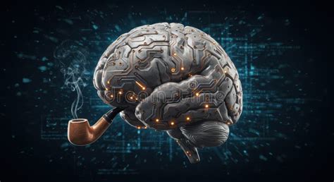 Digital Brain With Circuit Concept Of Artificial Intelligence Stock