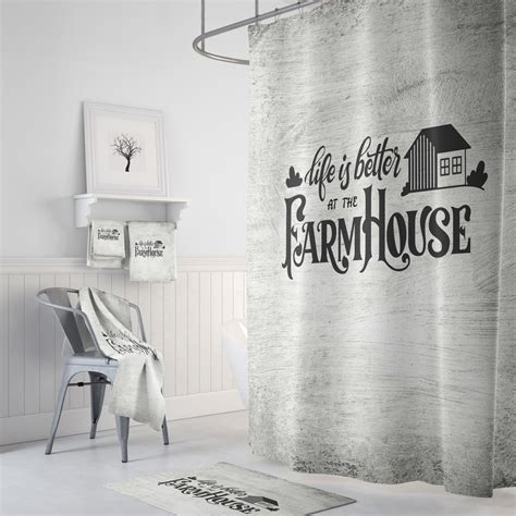 Rustic Farmhouse Shower Curtain Optional Set Etsy