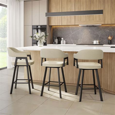 Buy Amiscos Carmen Modern Swivel Bar Stool With Arms Barstool Comforts