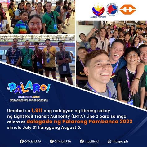 LRTA Supports Palarong Pambansa 2023 Athletes With Free Rides And