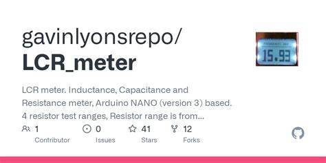 Github Gavinlyonsrepo Lcr Meter Lcr Meter Inductance Capacitance
