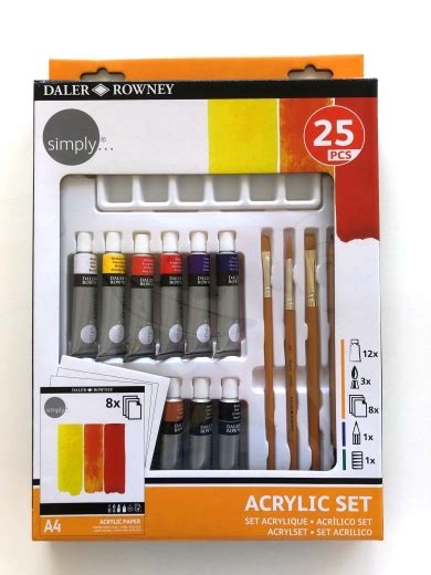 Daler Rowney Simply Acrylic Set Of 25 Pieces £1745 Pegasus Art