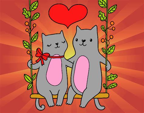 Dibujo De Gatitos Enamorados Pintado Por En El Día 24 04 23