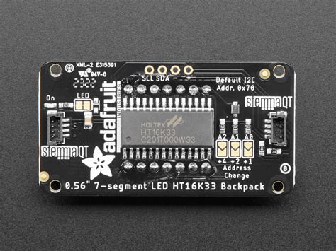 Assembled Adafruit 0 56 4 Digit 7 Segment Display W I2c Backpack Qt — Robot Italy