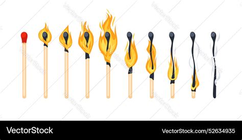 Burning Match Animation Steps From A New Vector Image