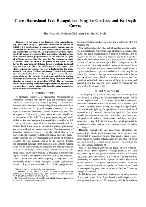 Pdf Three Dimensional Face Recognition Using Iso Geodesic And Iso Depth Curves